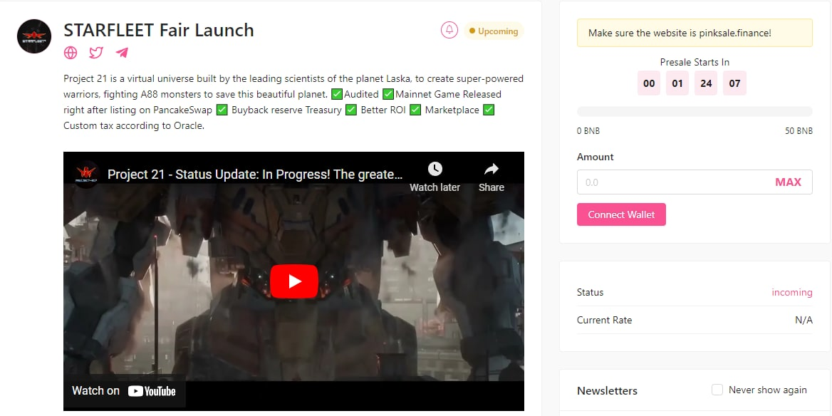 🎉 ANNOUNCEMENT OF PROJECT 21 V2 TOKEN PRESALE — $STARFLEET - Project 21 ...