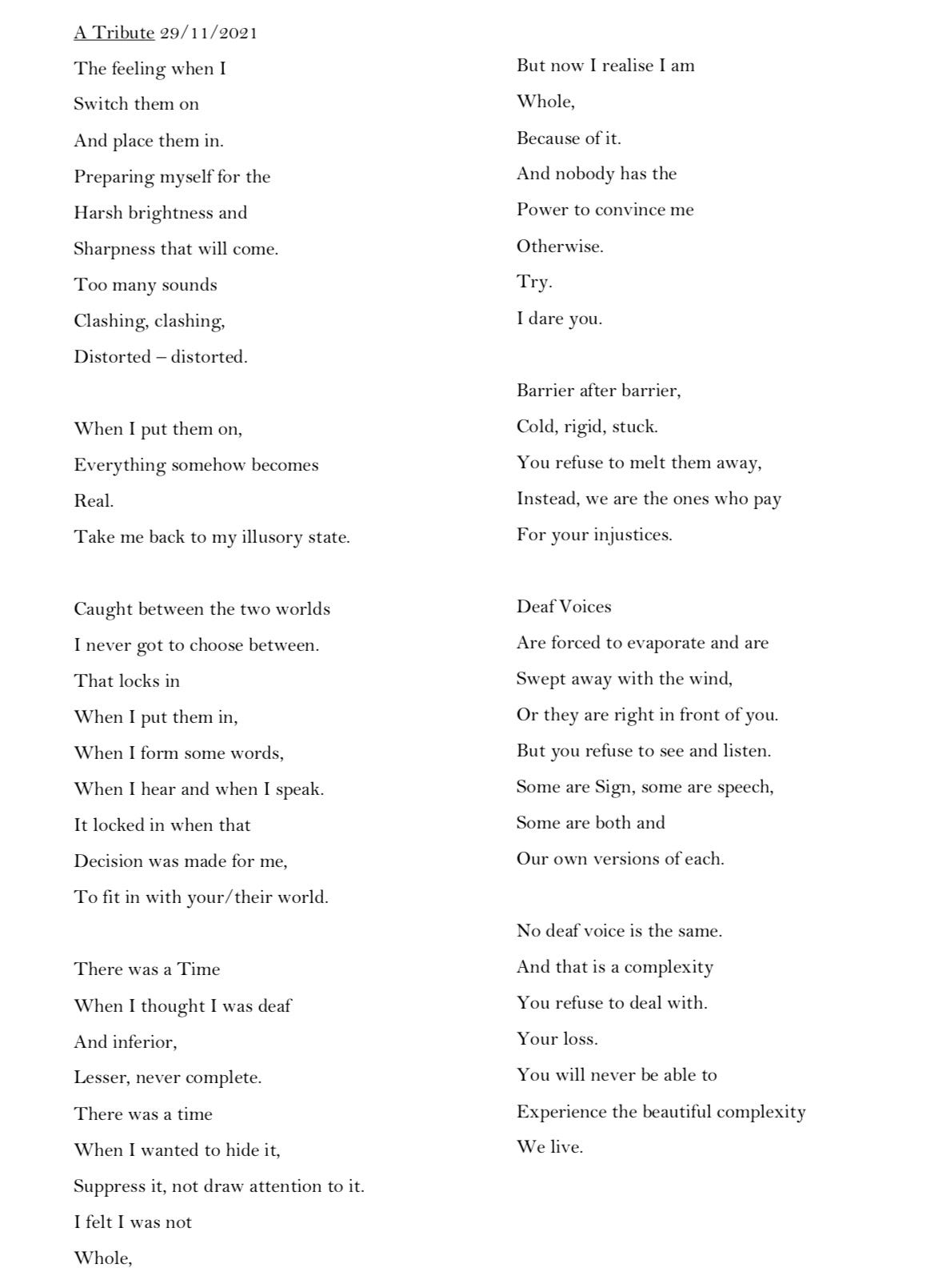 My Deaf Poetry - Ria Patel - Medium