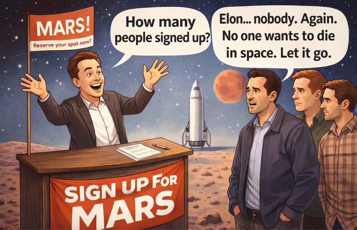 Elon Says: Forget Mars. Mars Can Wait While We Try To Figure… | by ...