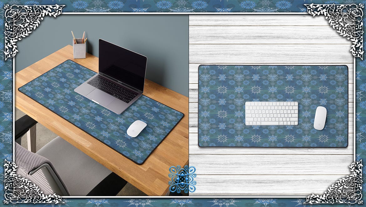 The Hexa Triangles Yantra Inscription Desk Mat: A Symbol of Strength ...