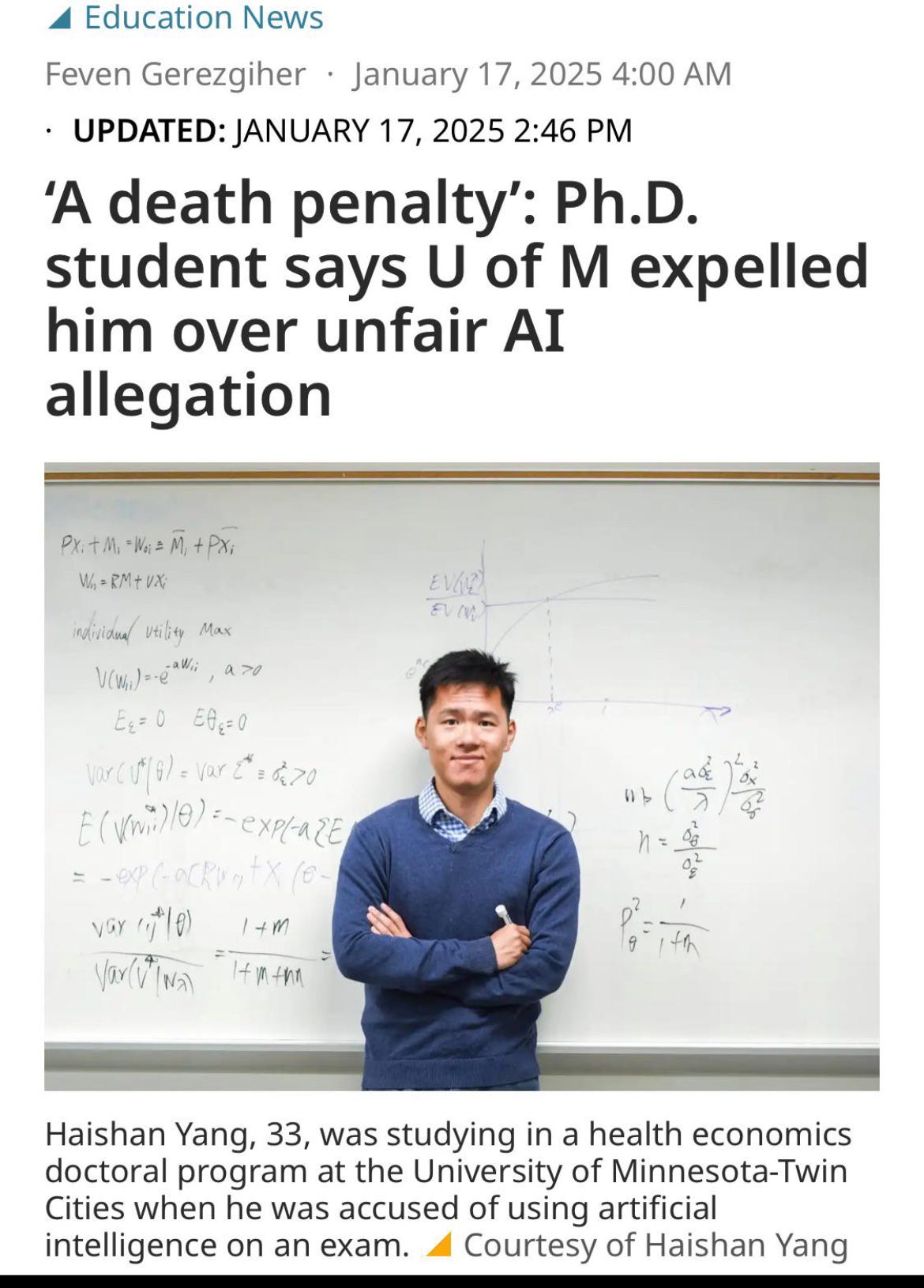 Expelled for AI: The Haishan Yang Case and the Fault Lines of Academic ...