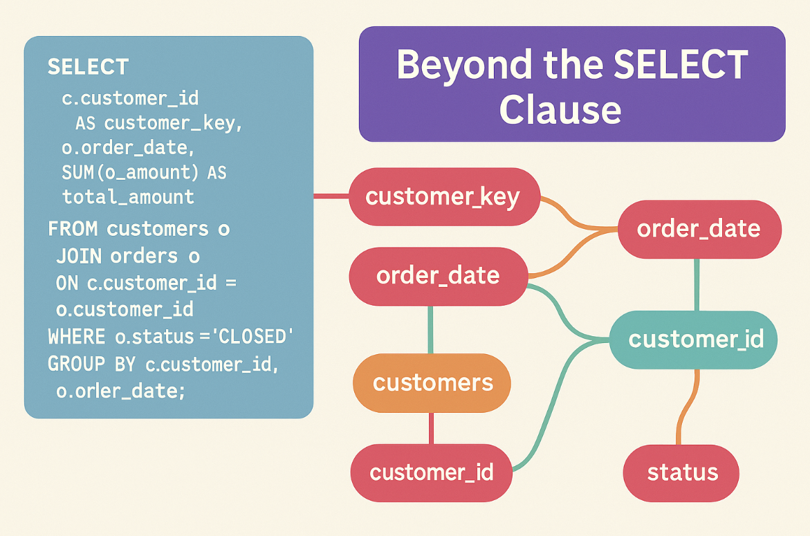 Beyond the SELECT Clause: The Hidden Depths of Column Lineage | by Jaco van der Laan | Towards ...