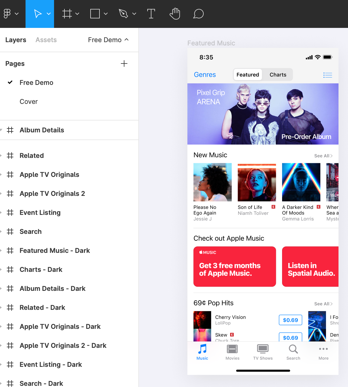 參考 Figma 設計圖製作 iTunes Store App 的 Music 頁面 | by 彼得潘的 iOS App Neverland | 彼得潘的 100 道 Swift iOS ...