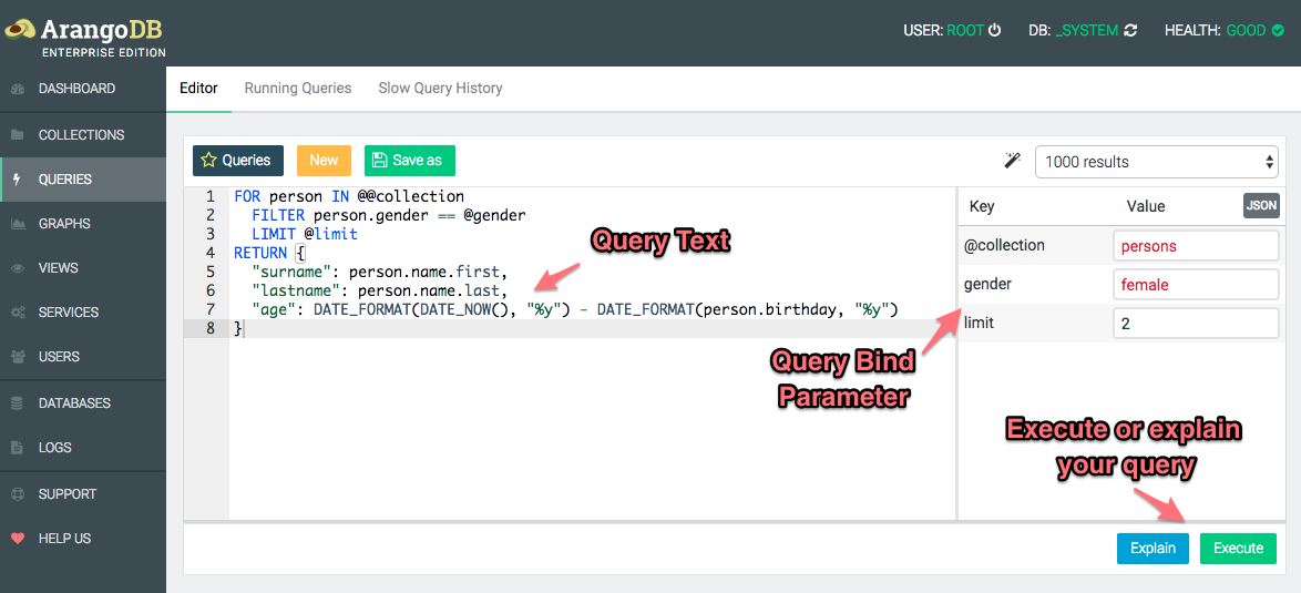Using the WebUI AQL Editor — Basics | by Heiko Kernbach | Medium