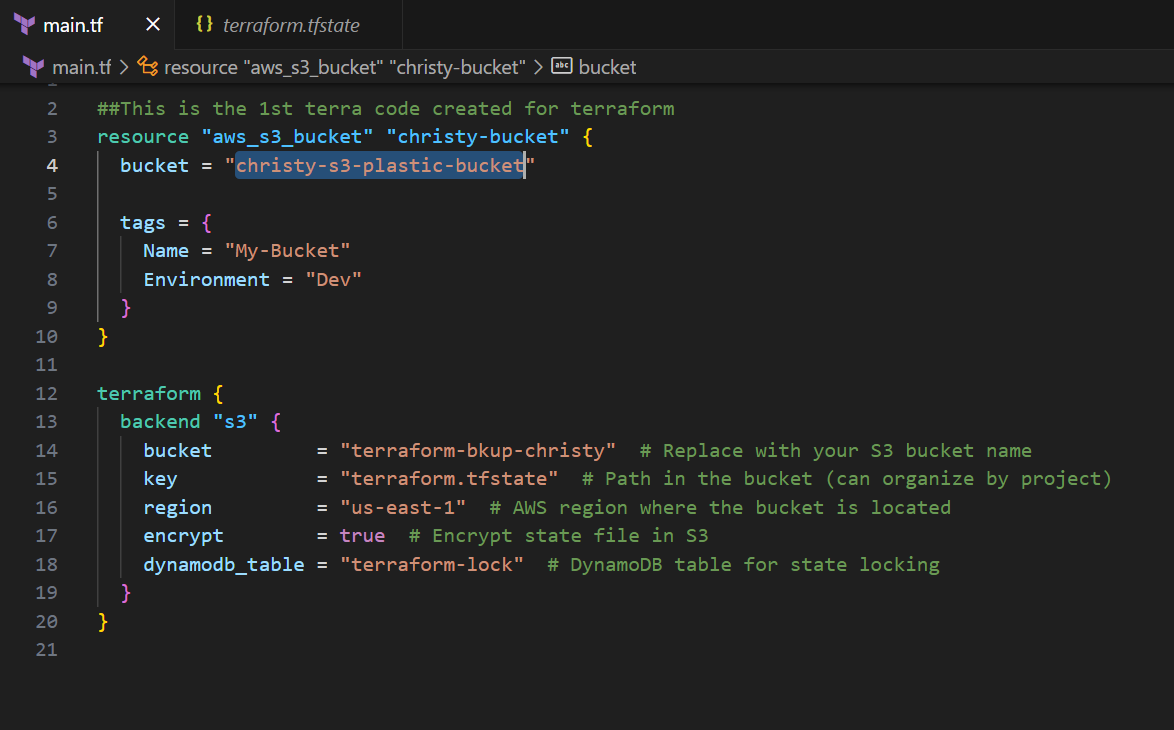 Setup a .tfstate file in the S3 bucket(Terraform S3 backend). | by Christyst | Medium