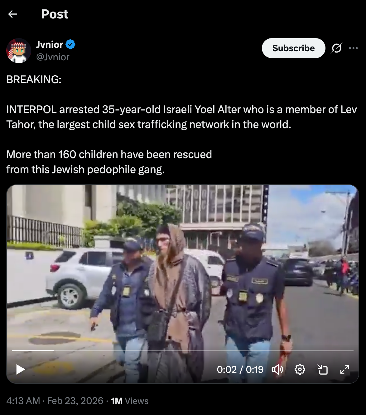 Resurfaced arrest video of convicted child trafficker Yoel Alter of the ...