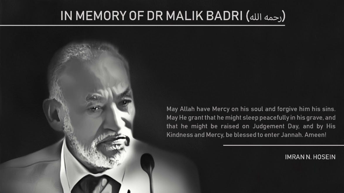 A Tribute to the Father of Modern Islamic Psychology — Dr Malik Badri ...
