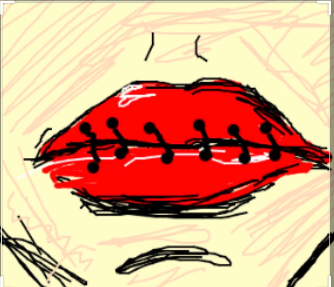 Stitched Mouth Art