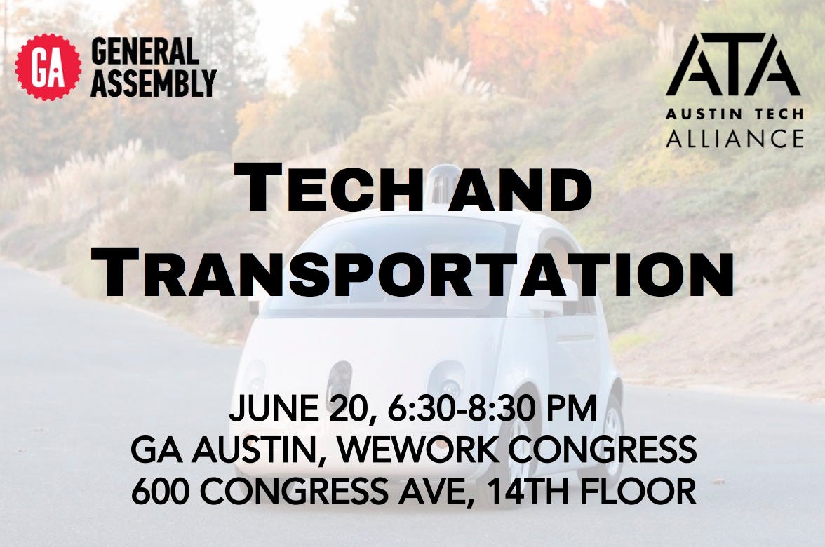 June 20 event: Tech and Transportation | by Austin Tech Alliance ...