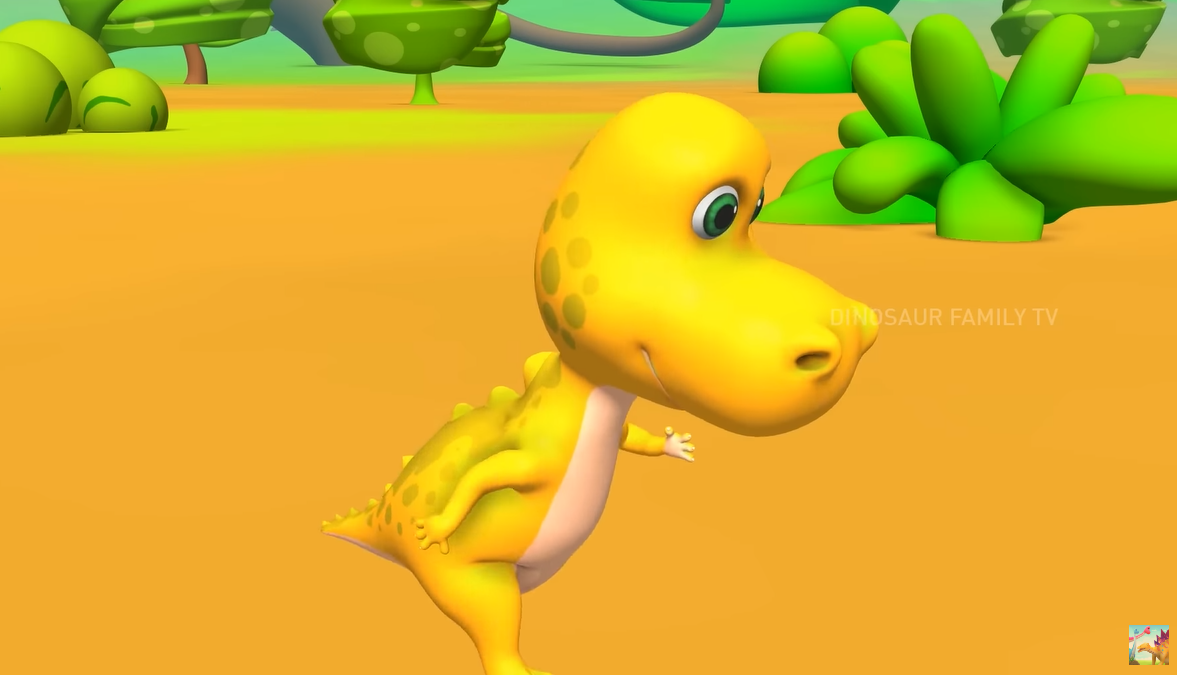 Long Neck Brontosaurus T Rex Play With Frogs in River Water Fun ...