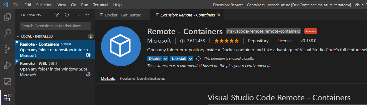 Visual Studio Code, and using Remote Containers for Azure development ...