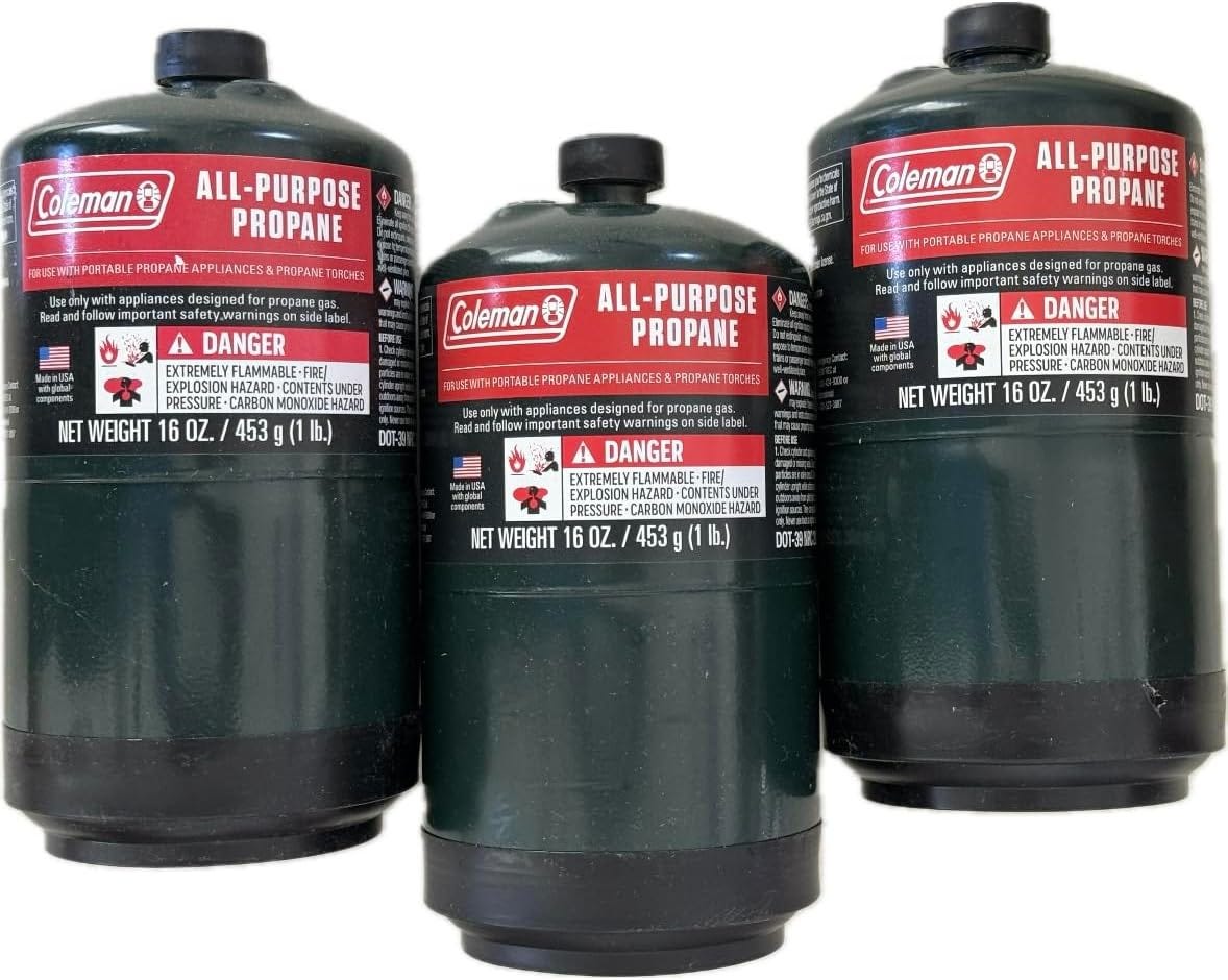 CGA 600 Connection Propane Fuel Cylinders – 16 Oz Pre-filled Camping ...