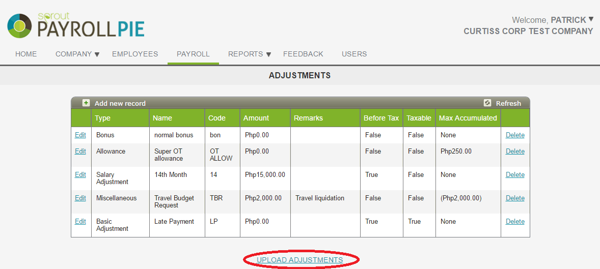 Payroll Adjustment News