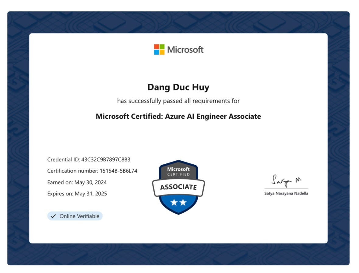 Azure AI Engineer Associate — AI-102 2024 | by HuyDangGDG | Medium