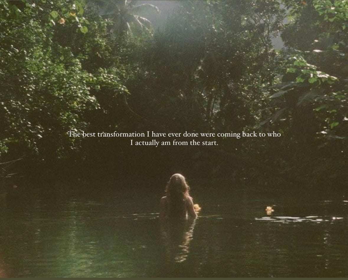 The best transformation I have ever done was coming back to who I ...