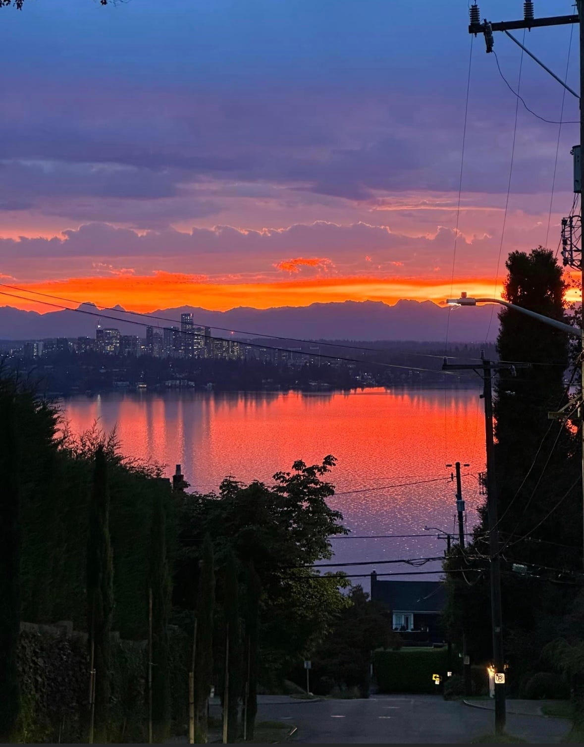“Tangerine Sky”. Sun rises in the east of Seattle and my… | by Michelle Decker | Nov, 2023 | Medium