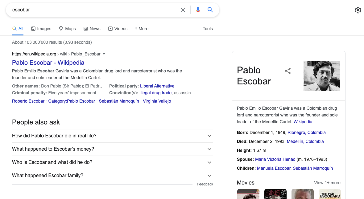 When your name is Escobar. It happened again yesterday. I had been ...