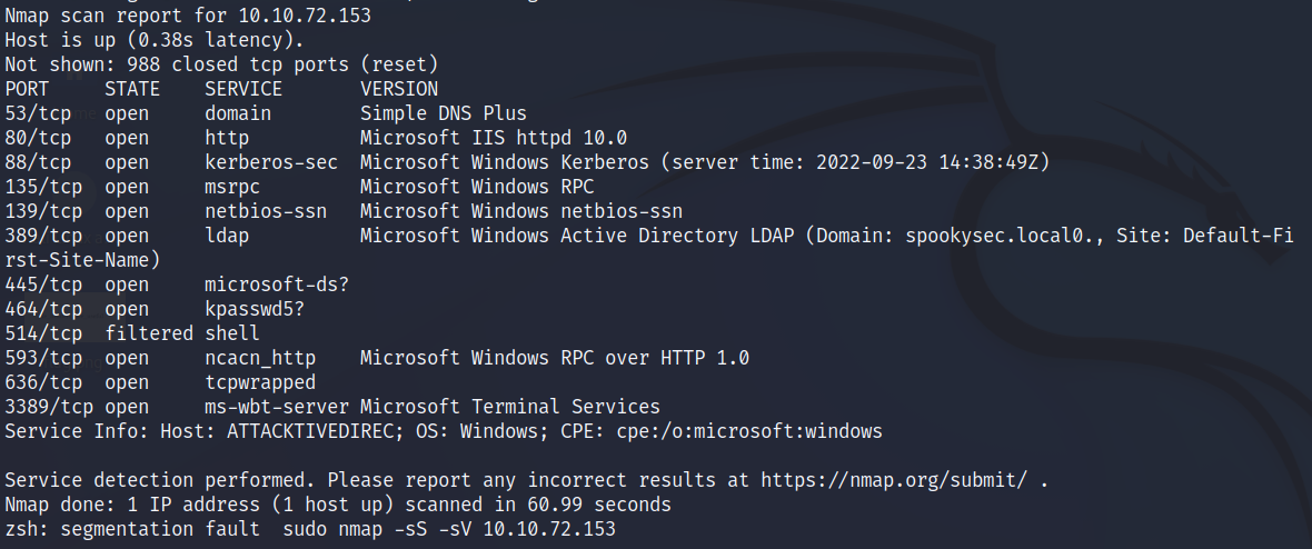 Tryhackme Attacktive Directory — Task 3 Enumeration Welcome To Attacktive Directory By