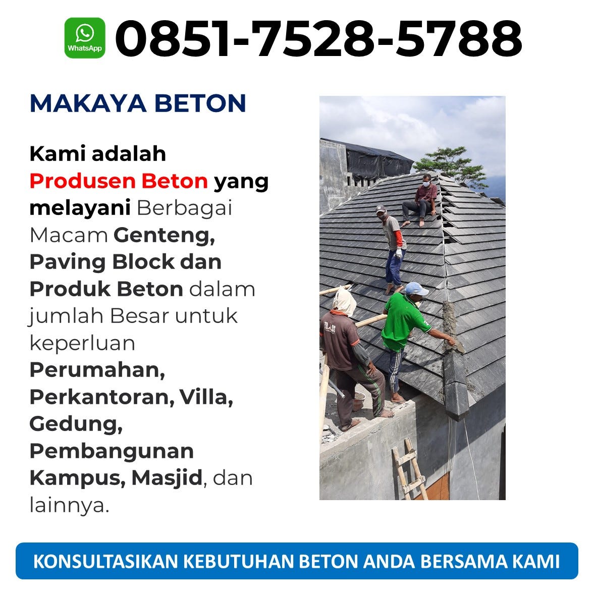 Supplier Atap Genteng Beton Kota Batu Call 𝟢𝟪𝟧𝟣-𝟩𝟧𝟤𝟪-𝟧𝟩𝟪𝟪 - Frilimakaya ...