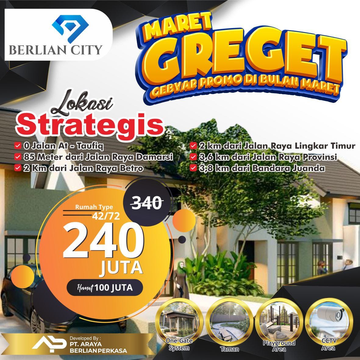 Hunian Promo Maret Di Sidoarjo Area Buduran Damarsi 200 Jutaan ...