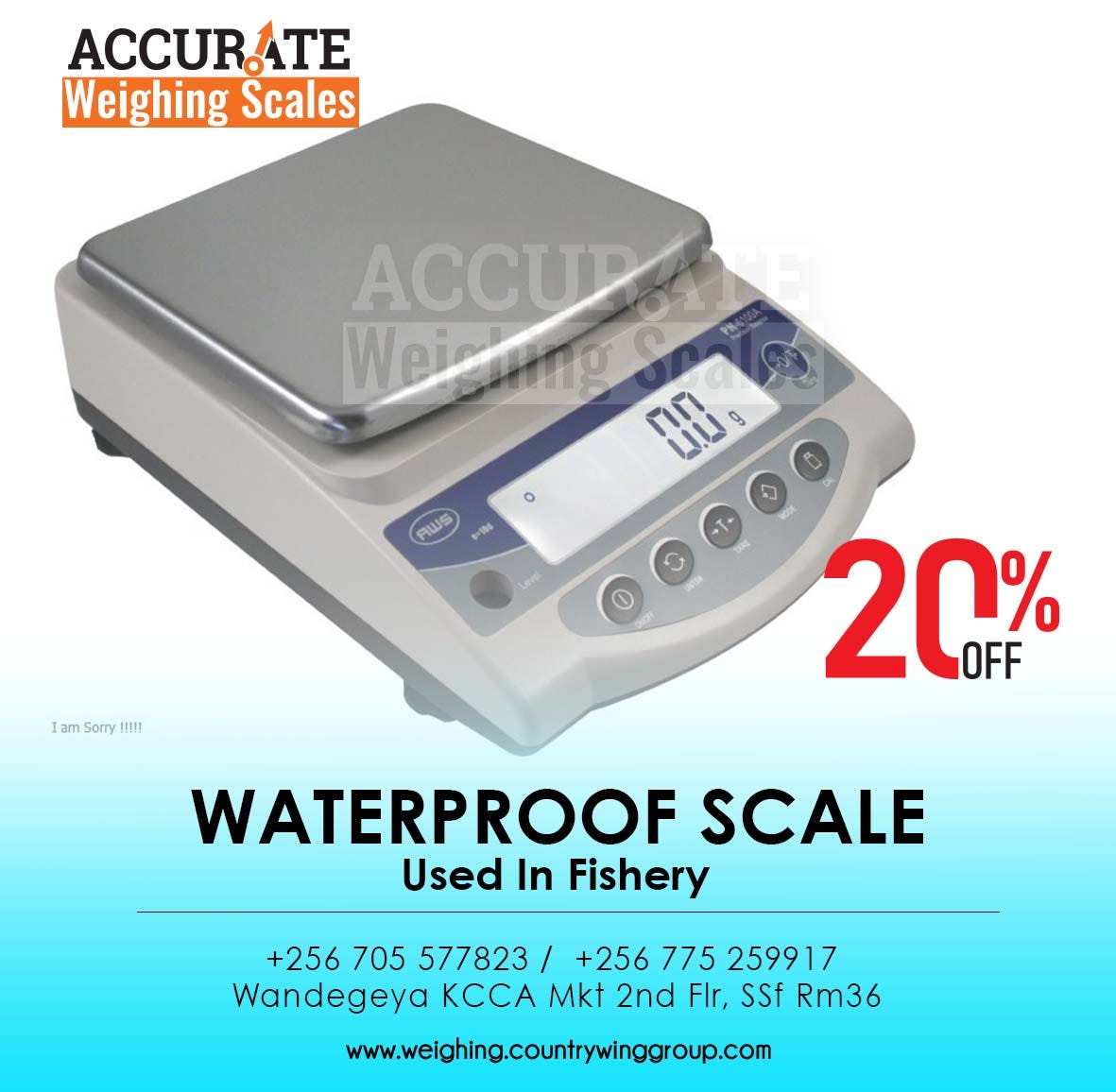 IP68 bench scale 15 kg x 5g with stainless steel housing ...