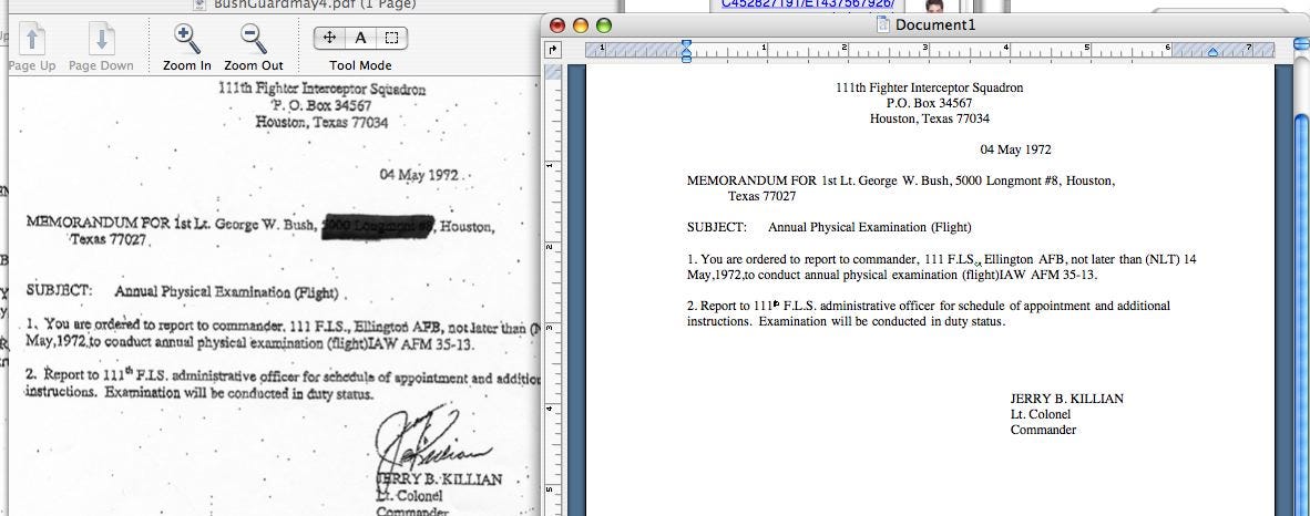 CBS Bush Memos Fake? | by Sam Pullara | spullara | Medium