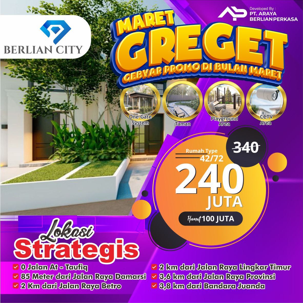 RUMAH SIDOARJO HARGA TERGANGKAU LOKASI STRATEGIS BUDURAN 200 JTAN ...