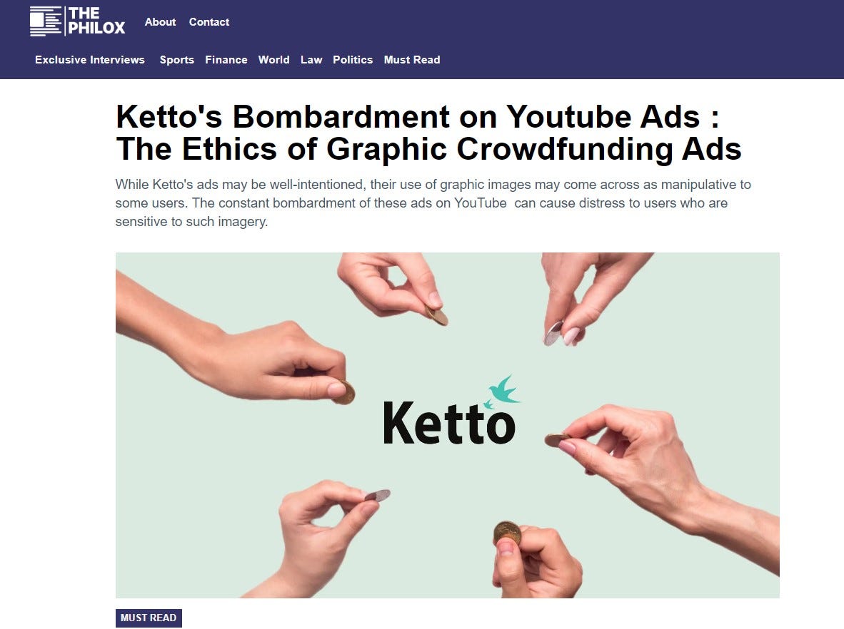 Ketto’s Bombardment on Youtube Ads : The Ethics of Graphic Crowdfunding ...