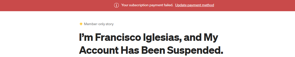 My Subscription Payment Failed. In almost two years here, I’ve never ...