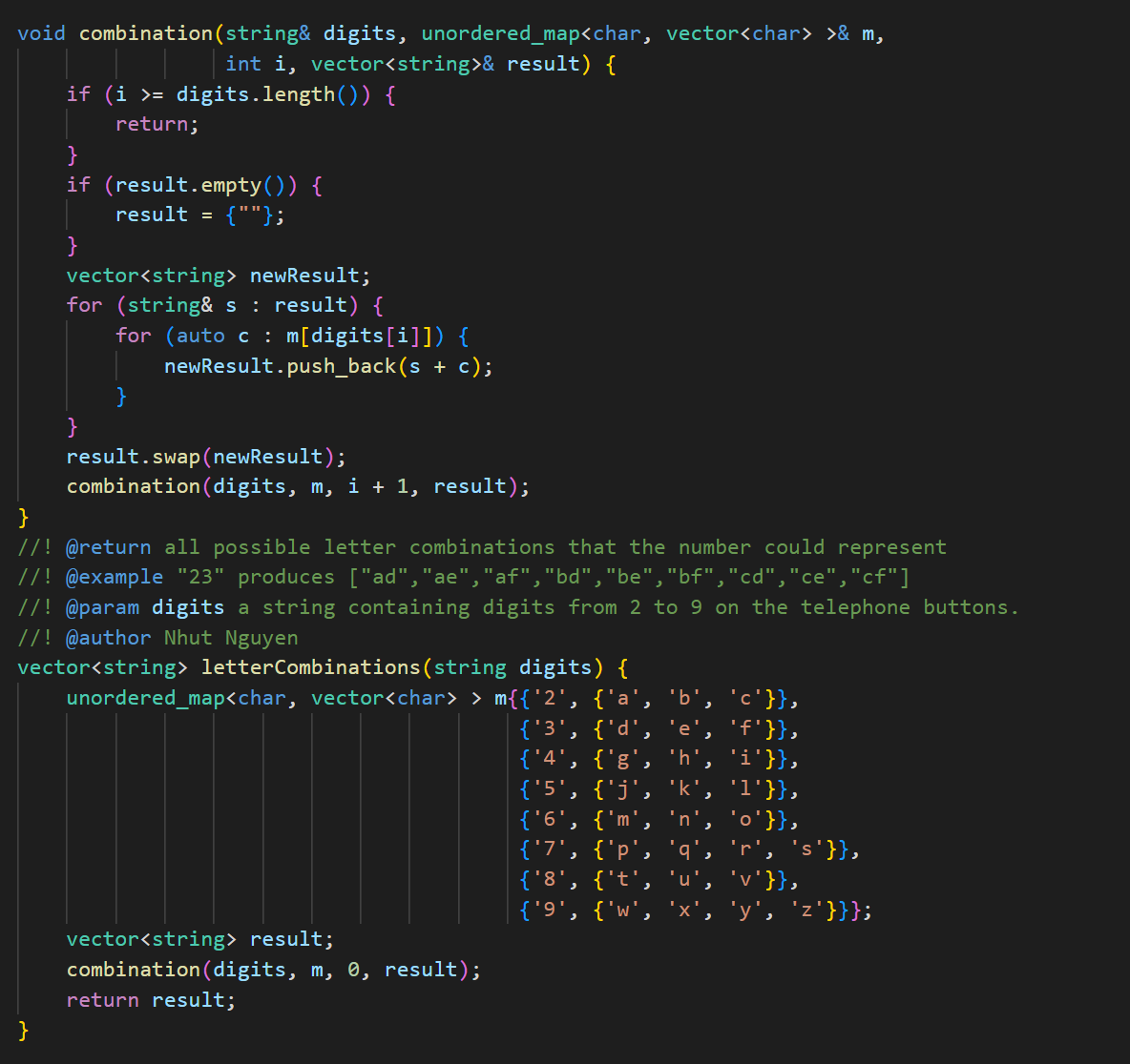 C Solution To Coding Challenge 17 Letter Combinations Of A Phone Number By Nhut Nguyen