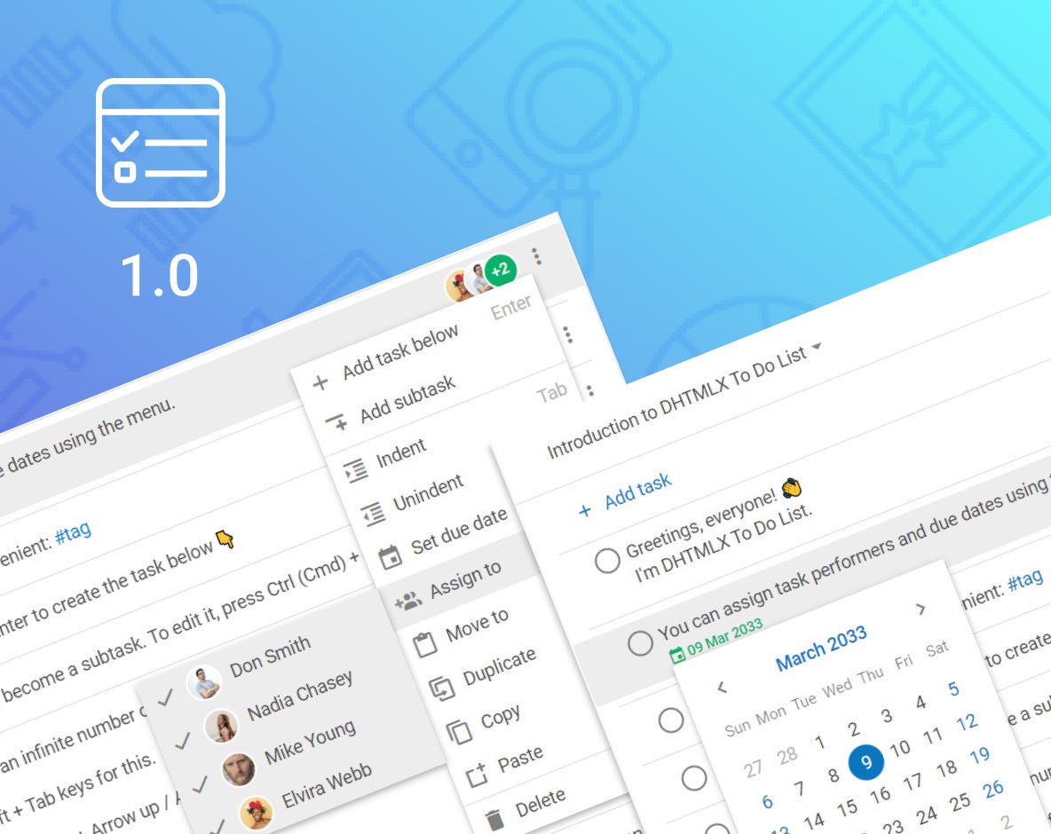 DHTMLX To Do List 1.0 with Advanced Task Assignment, Inline Editing, and Handy Keyboard ...