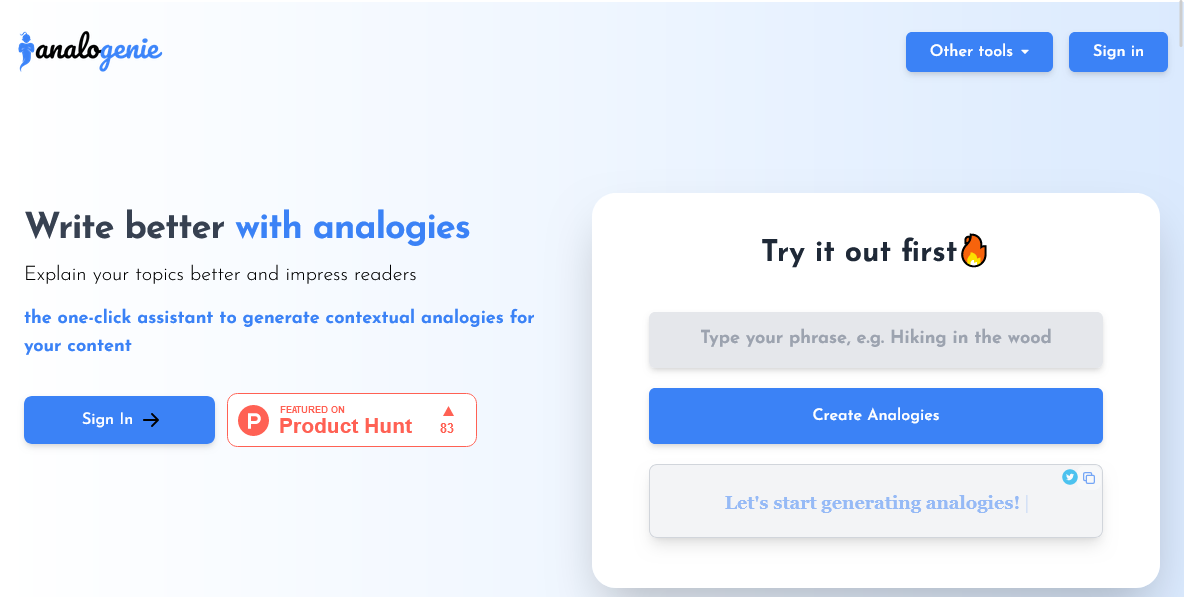 Analogenie: The AI-Powered Analogy Generator Revolutionizing Content ...