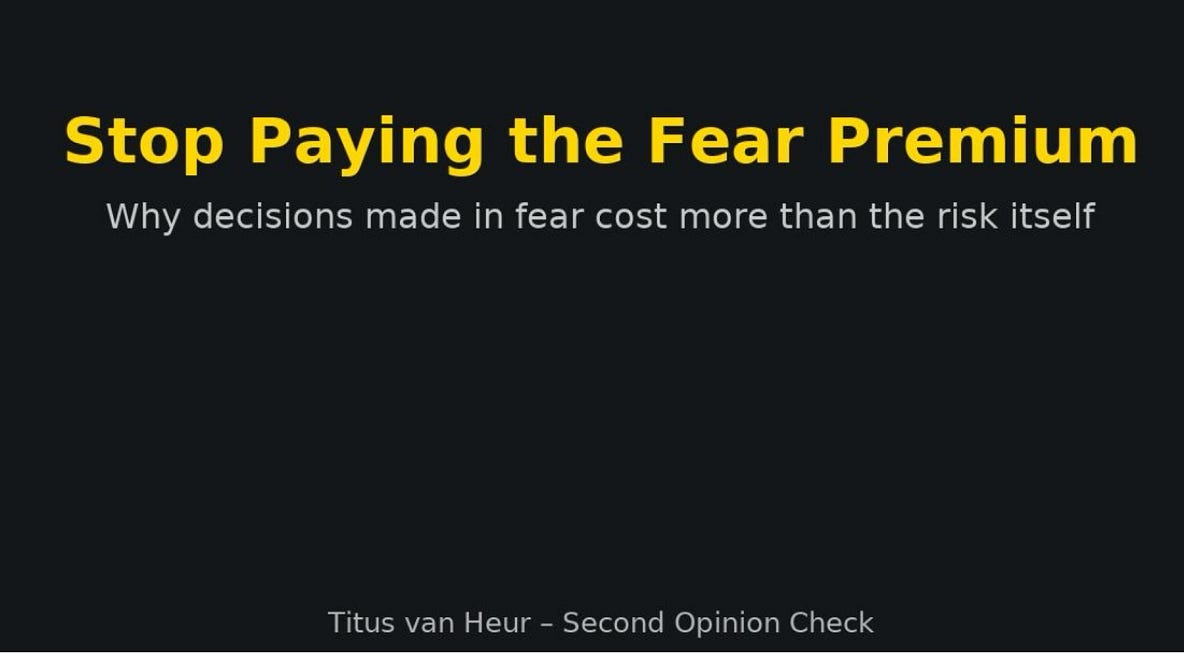Stop Paying the Fear Premium. Why decisions made in fear cost more ...