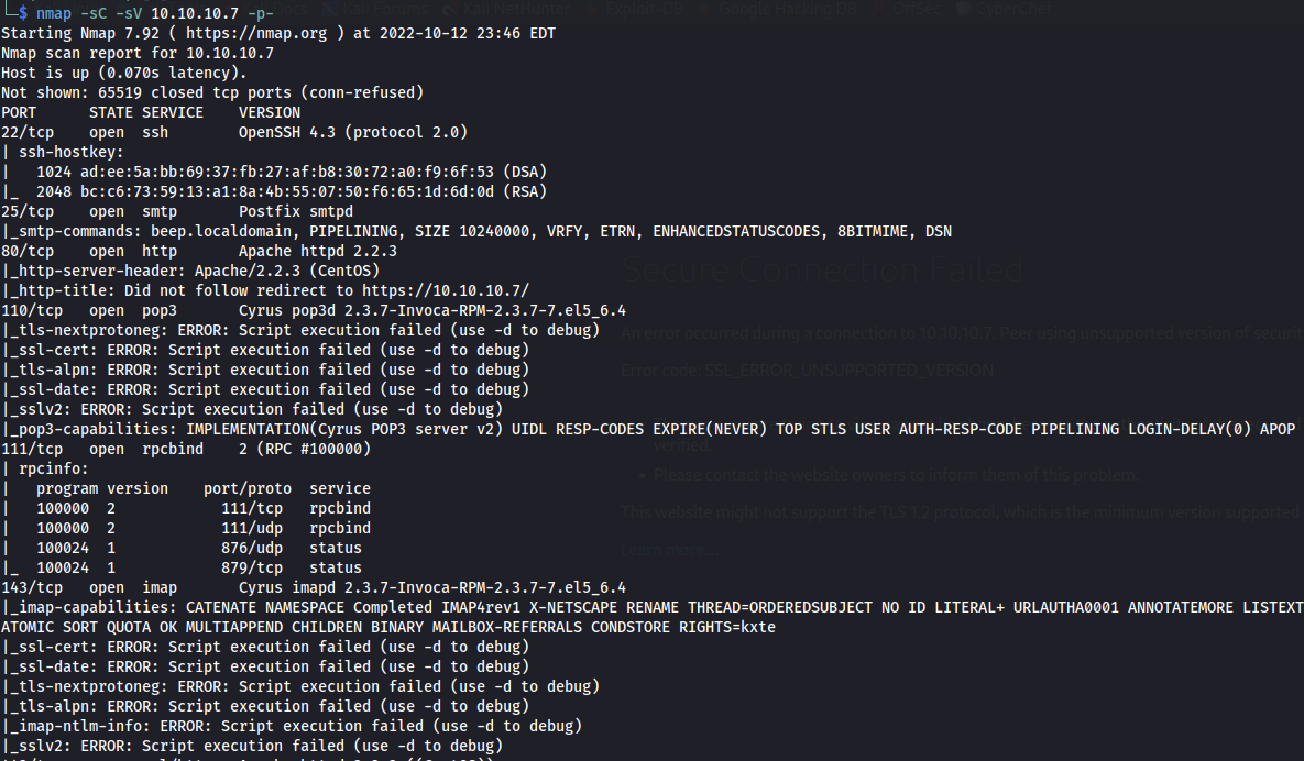 [Linux][Easy][HTB] Beep WriteUp. Nmap scan reveals open ports 22, 25… | by Christopher Lia | Medium