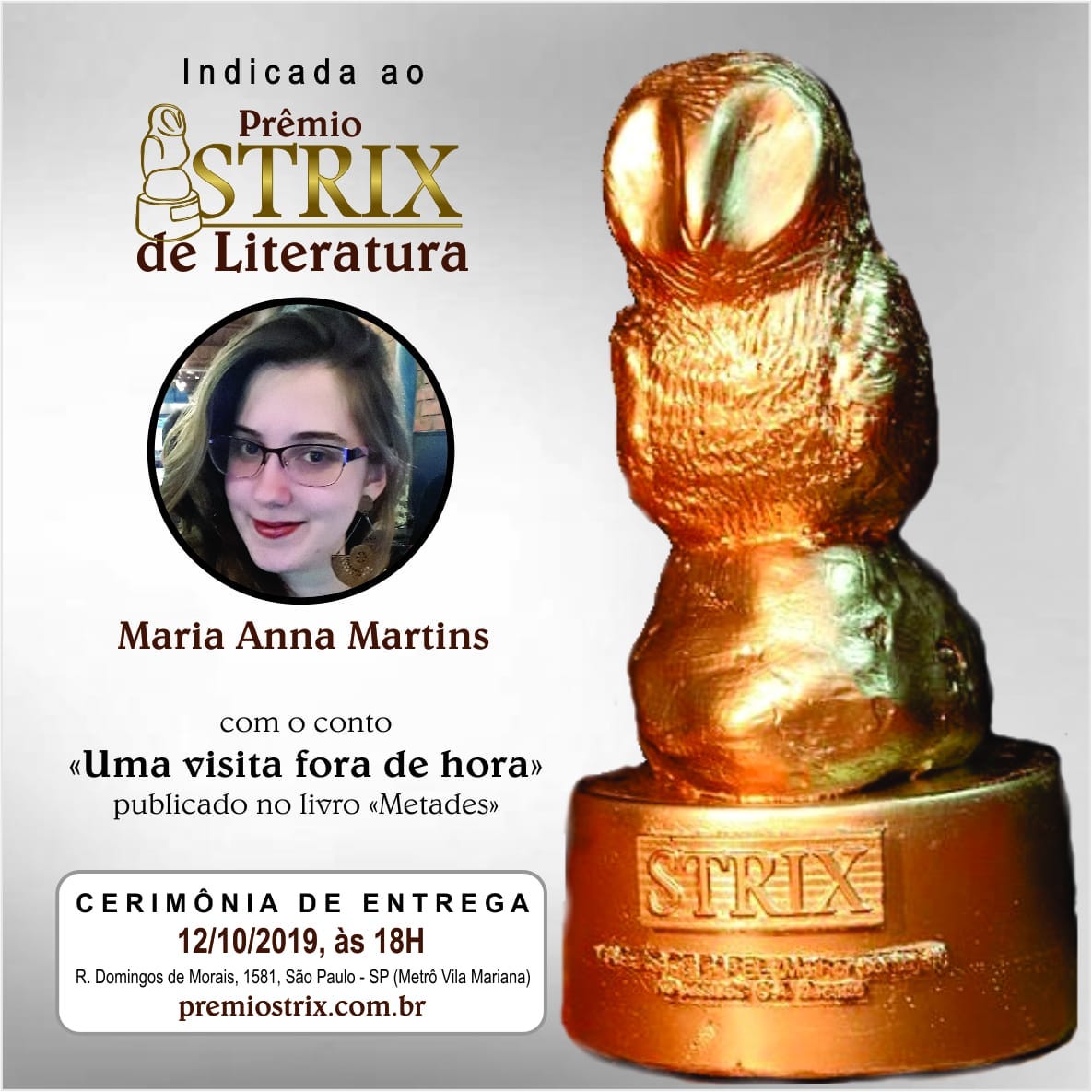 Indicada ao Prêmio Strix de Literatura! | by Maria Anna Leal Martins ...