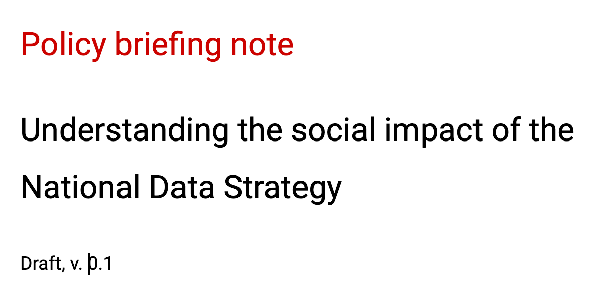 Policy briefing note for the UK National Data Strategy | by Rachel ...
