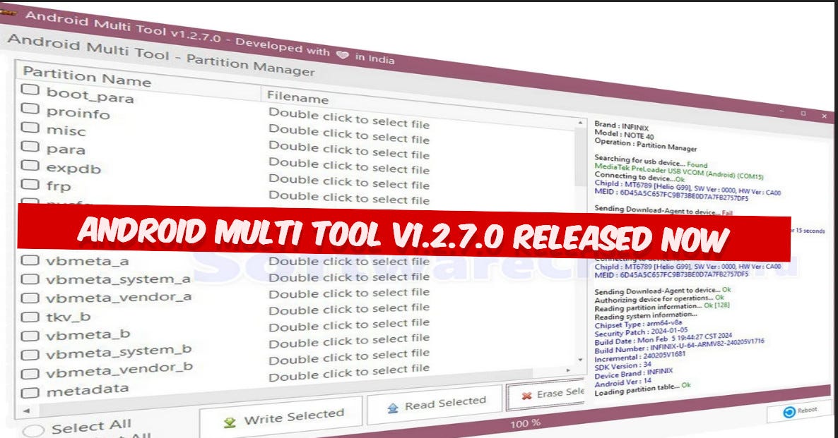 Introducing Android Multi Tool V1.2.7.0: BL Unlock, RPMB Read, RPMB Write, and Partition Manager ...