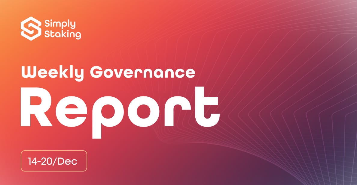 Weekly Cosmos Governance Report 14–20 Dec. | by Damien | Simply Staking ...