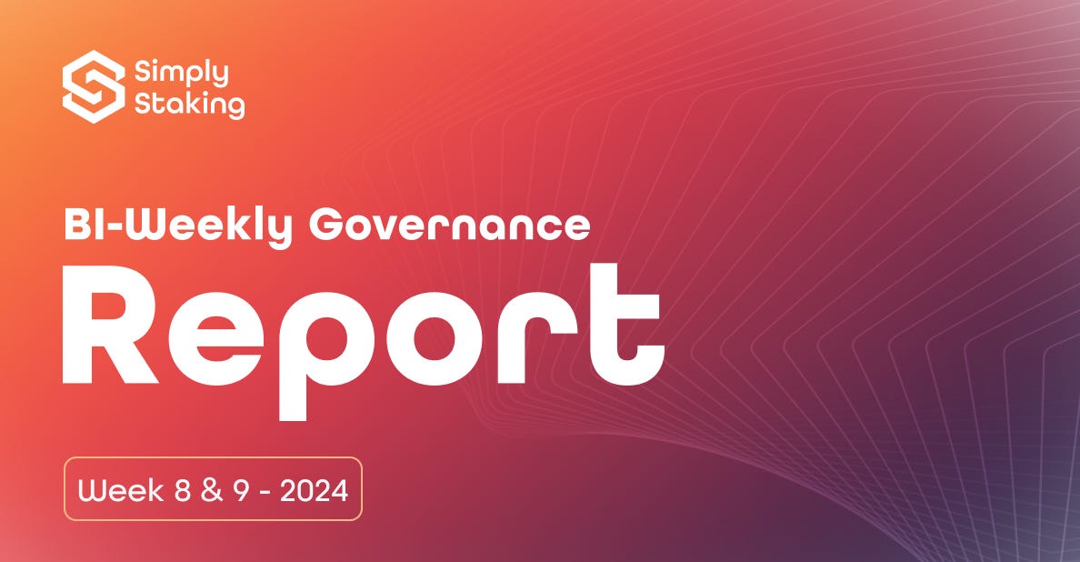 Cosmos Bi-Weekly Governance Report — Weeks 8 & 9 | by Damien | Simply ...