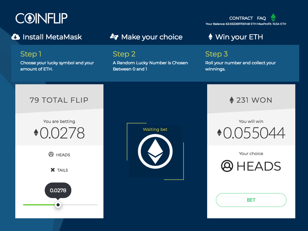 Coinflip: new Gambling low fees ETH dapp is coming, what to expect? | by CoinFlip | Medium
