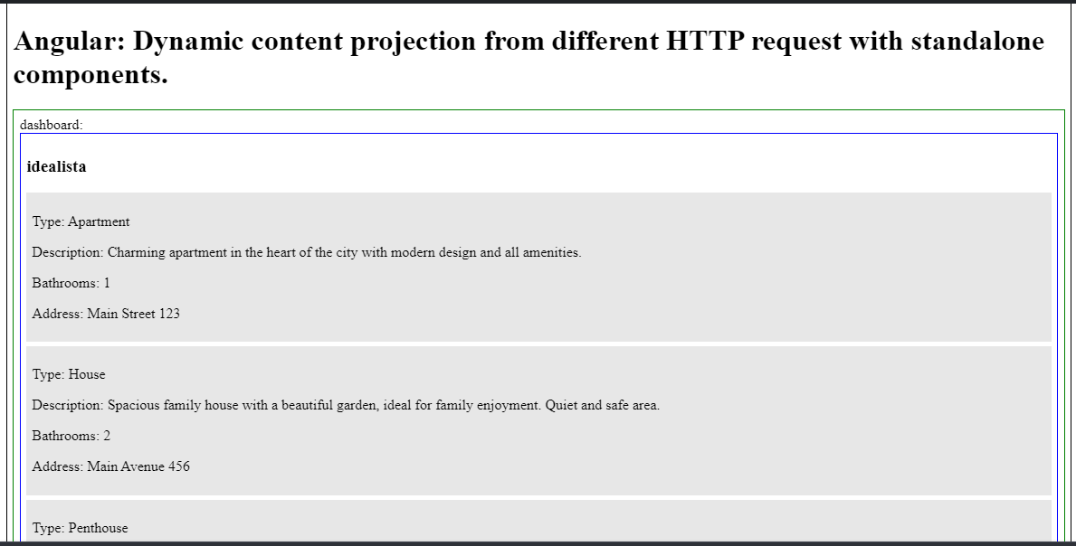 Angular: Dynamic content projection from different HTTP requests with standalone components ...