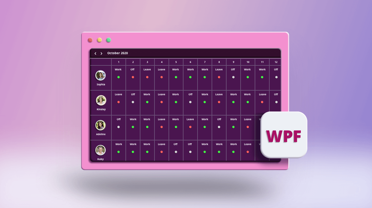 How to Create a Roster Scheduler View in Less Than 20 Minutes in WPF ... How to Create a Roster Scheduler View in Less Than 20 Minutes in WPF ...