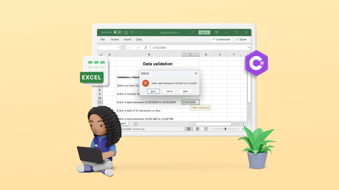 Implementing Data Validation in Excel Cells Using C# | by Jollen Moyani | Syncfusion | Medium