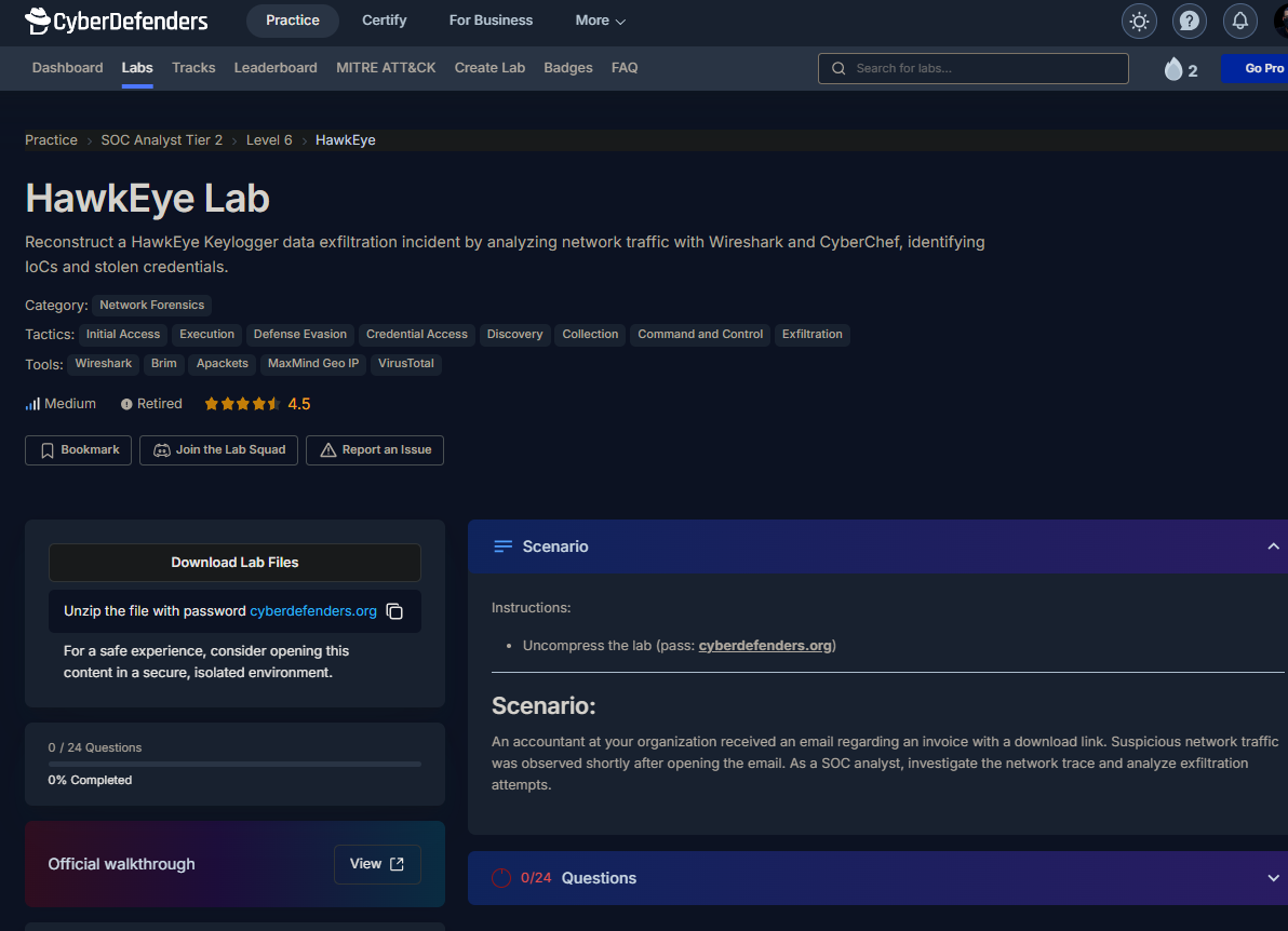 HawkEye Lab — CyberDefenders Labs | by Mohammed Gbreil | Medium
