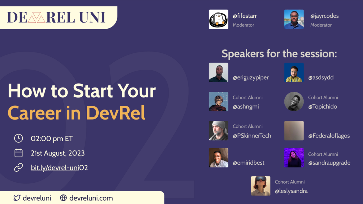 DevRel Uni Events — Monthly Update | by Jay Knowles | DevRel Uni | Medium
