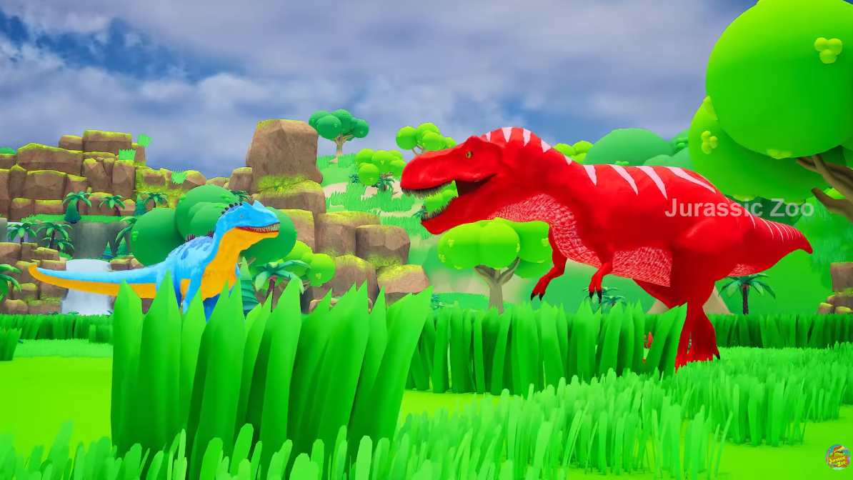 Jurassic Zoo Adventures: T Rex and Allosaurus Magical Trucks Rescue ...