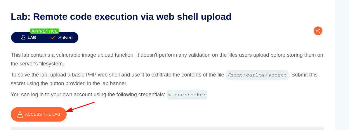 Remote code execution via web shell upload Walkthrough (Portswigger) | by Chandrabhushan Kumar ...