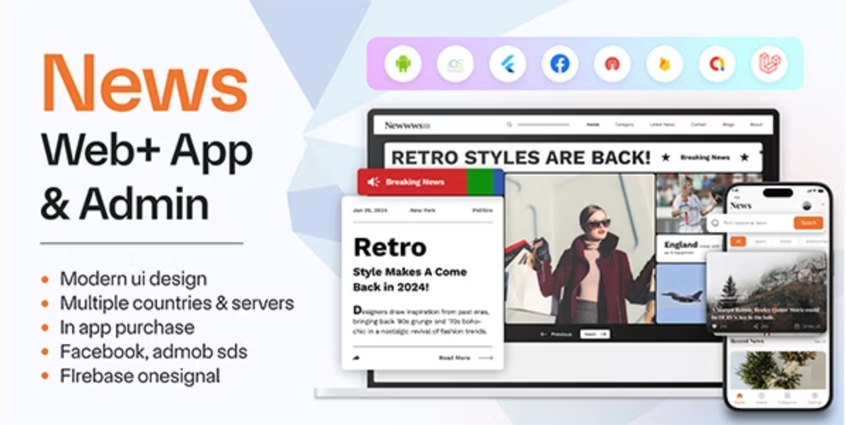News App and Web- Laravel Website and Flutter News App | Android and IOS | Laravel Admin Panel ...