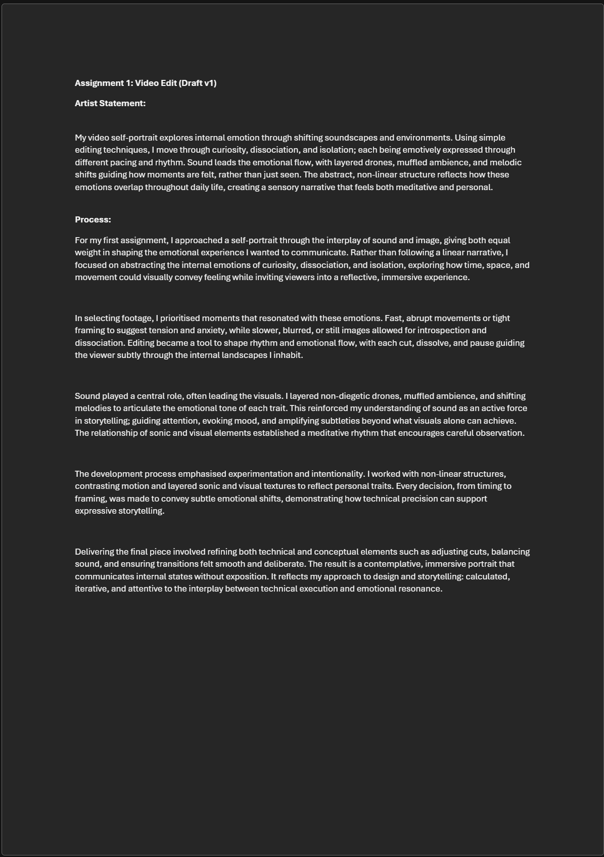 Assignment 4: Process Blog. This blog post is a collection of… | by ...
